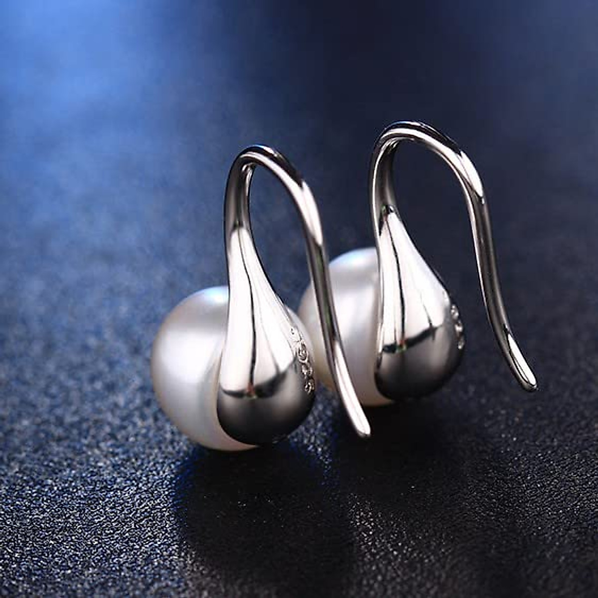 HUGE TOMATO AAA Freshwater Pearl Drop Earrings 8-9mm Sterling Silver and 14k Gold Real Pearl Earrings