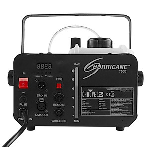 CHAUVET DJ Hurricane 1600 Compact High-Output Fog Machine w/Timer Remote & Automatic Shut-Off, BLACK