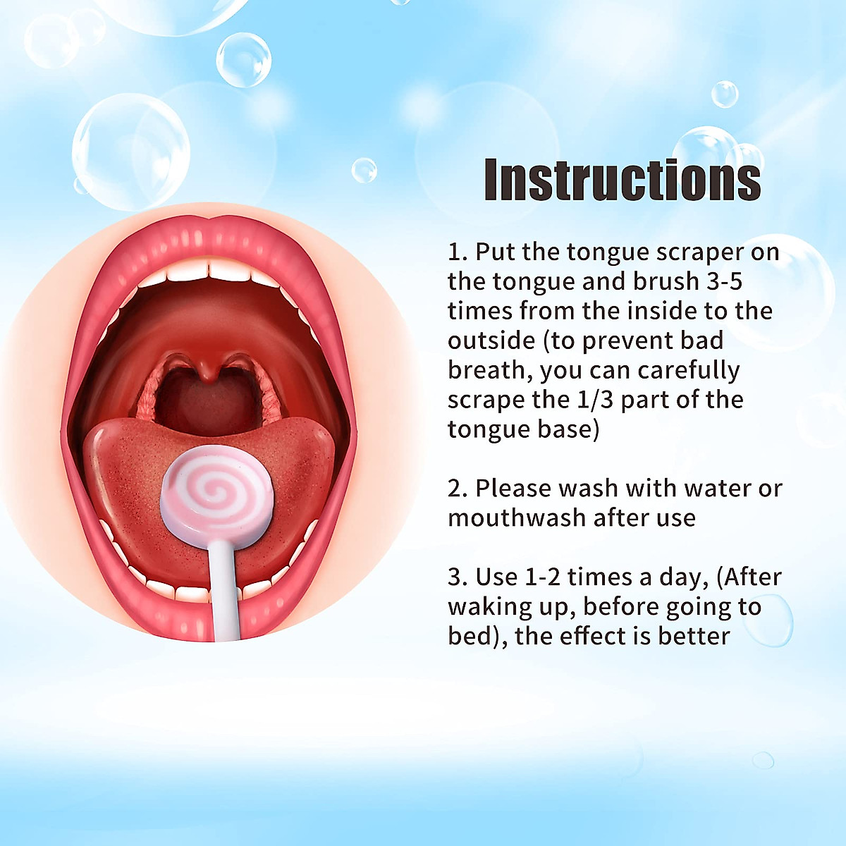 Y-Kelin Kids Tongue Scraper for Ages 2-8, 100% BPA-Free Silicone Cleaner – Cute Lollipop with Easy-to-Grasp Handles and Smiley Covers, Helps Freshen Bad Breath, Pack of 2