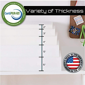 Isellfoam High Density Upholstery Foam 6 inches Height x 30 inches Width x 80 inches Length (Firm) Density 46ILD High Density Upholstery Foam Cushion CertiPUR-US Certified Foam, Made in USA