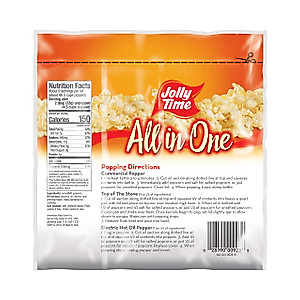 JOLLY TIME All in One Popcorn Kit, Portion Packets with Kernels, Oil and Salt for Movie Theater or Air Popper Machines (24 pack, 8oz Kettle)