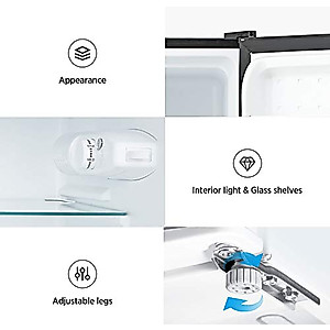 Midea WHD-113FSS1 Compact Refrigerator, 3.1 cu ft, Stainless Steel