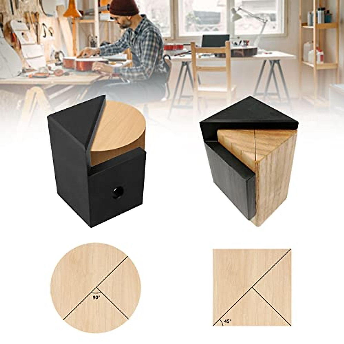 45 Degree Angle Marker, Aluminum Alloy Center Finder, Woodworking Right Angle Marker Woodworking Pen Center Finder Line Drawing Scriber Woodworking Tool