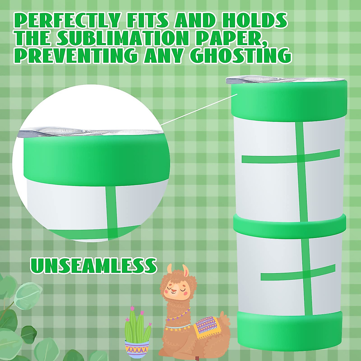 Yoande 24 Pcs Silicone Bands for Sublimation Cups 2 Size Elastic Heat Resistant Thick Ring Rubber Holder Tumbler Printing Band for Wrapping Cup Prevent Ghosting DIY Craft