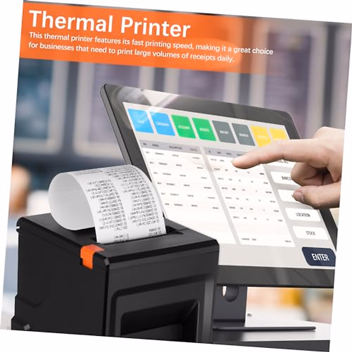 BUGUUYO Thermal Receipt Printer Thermal Printer Pos Printer Thermal Label Printer Thermal Shipping Printer Receipt Printer for Small Business Thermal Paper Printer Abs Black