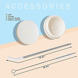 Towsnails 40oz sublimation tumbler with Handle | Leak-proof Lid and Straw | Insulated Coffee Mug Stainless Steel Travel Mug | Modern Insulated Tumblers Cupholder Friendly (2PACK/ White