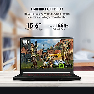 MSI GF63 Gaming Laptop 2023 15.6" FHD 144Hz Display 10-Core 12th Intel i7-12650H Nvidia RTX 4050 6GB 32GB DDR4 1TB M.2 SSD WiFi 6 Type-C RJ-45 Backlit Keyboard Windows 11 Pro w/RATZK 32GB USB