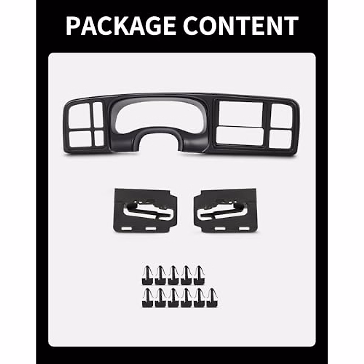 KARPAL Double Din Dash Bezel Cover Kit Compatible With 1999-2002 GMC Sierra Full-Size Trucks/SUV's Chevy Silverado Car Stereo Radio 15731974 15772850