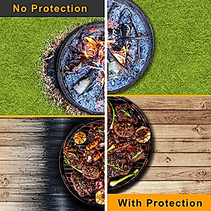 ToHayie Fire Pit Mat, Fire Mat for BBQ Grills, Perfect for BBQ, Smokers, Grills - Protects Porch, Patio, Deck, Wood, Grass, Stone, Composite from Burns - Heat Resistant Fire Pit Mat (26 inch)