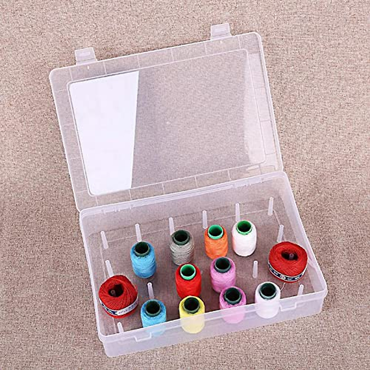 Harilla Large, Thread Storage Box with 24 Spools, Sewing Bobbins Organizer, Sewing Tread Container