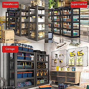 Garage Storage Shelves,72*35.4*15.7"Garage Shelving 2000lbs Heavy Duty Adjustable Steel Shelves 5 Tier Metal Shelf Organizer Storage Racks Tool Shelf and Industrial Shelving Warehouse Garage Unit