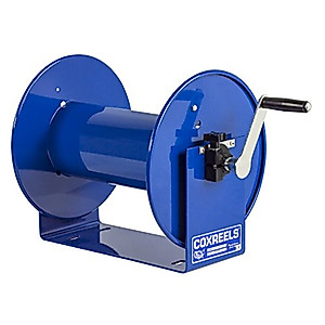 Coxreels 112-3-100 Hand Crank Hose Reel | Spool for Coiling Hoses and Cables | Rotating Storage Reel with Hand Crank | Steel Hose Reel | Fits 3/8'' x 100' Hose | 12” x 18.25” x 13”