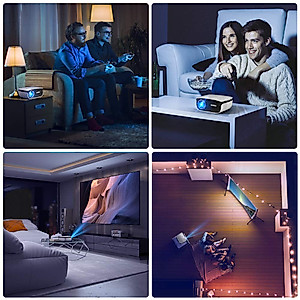 Wimius Mini Projector with WiFi and Bluetooth,240” Display&1080P Full Hd Enhanced Suport,Portable Phone Movie Projector for Outdoor Movie Night, Compatible with Tv Stick/ PC/PS5/IOS/Android