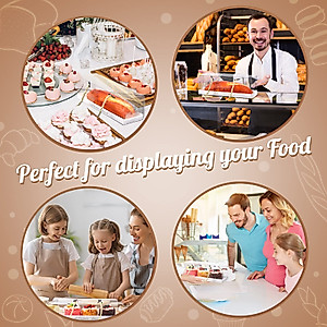 Irenare 30 Pcs Clear Cake Box with Handles Bakery Clear Pastry Cookies Candy Box Rectangular Plastic Cake Roll Container Portable Treat Dessert Gift Boxes for Cupcake, 8.86 x 3.07 x 3.07 Inch (Gold)