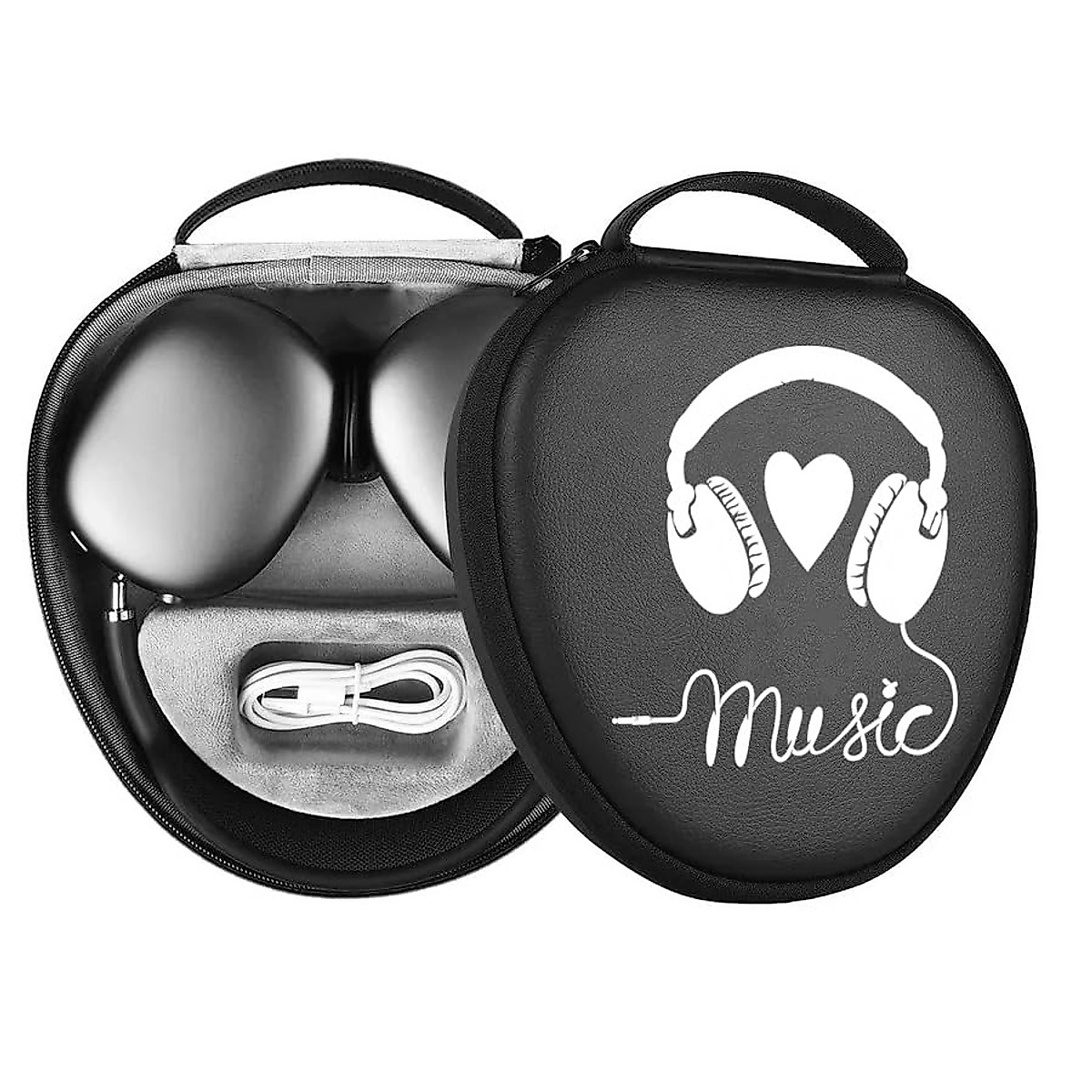 Hard Case for New AirPods Max, Travel Carrying Headphone Case with Music Cool Music Earpad Cover Protective Portable Storage Bag Gift APM5