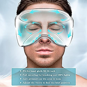 Flashmen Bluetooth Sleep Mask with White Noise Blackout Light Ice-Feeling Extra Soft Modal Lining Sleep Eye Mask Ultra-Thin Sleeping Headphones (Black)