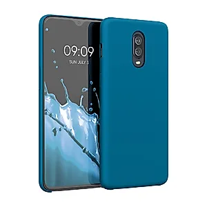kwmobile Case Compatible with OnePlus 6T Case - TPU Silicone Phone Cover with Soft Finish - Caribbean Blue