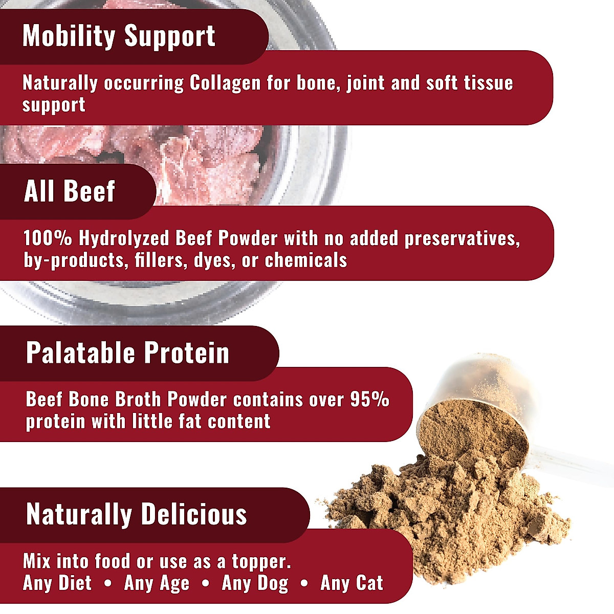 Nature's Farmacy Beef Bone Broth Powder - Excellent Source of Collagen 78 Percent - Supports Joint Function and Flexibility - Great As A Flavor Topper (6 Ounce)