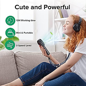 WITHOUSE Mini Handheld Fan, Portable Hand Fans USB Personal Rechargeable Battery Operated Small Desk Fans with 3 Speed for Women Girls Kids Indoor Outdoor Travel Office Room Bedroom（Grey）