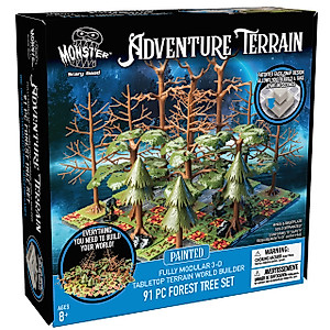 Monster Adventure Terrain 91Pc Painted Forest Tree Set Fully Modular, Stackable 3D Tabletop World Builder-Use Alone or with Other Sets- Compatible with DND Dungeons Dragons, Pathfinder & All RPG Games