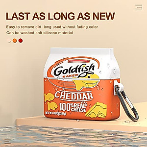 3 Pack Cute Airpod Case for Airpod Pro,3D Kawaii Cartoon Funny Goldfish Cookie&Rainbow Candy&Chocolate Food Soft Silicone Protective Cover Accessories Skin for Apple Air pods Pro Case for Girls Boys