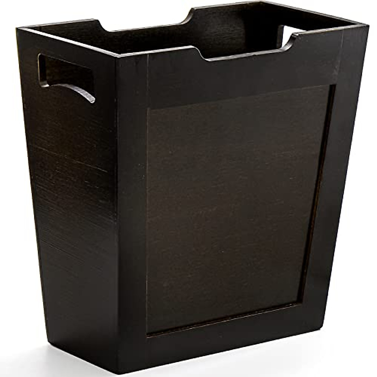 TOPZEA Bamboo Waste Basket, Rectangular Narrow Trash Can with Handles, Wooden Slim Wastebasket Small Garbage Cans for Bathroom, Bedroom, Kitchen, Craft Room, Office, RVs, 10.5"x6"x11"