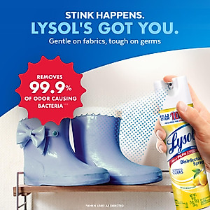 Lysol Disinfectant Spray, Sanitizing and Antibacterial Spray, For Disinfecting and Deodorizing, Lemon Breeze, 19 Fl Oz (Pack of 2), Packaging May Vary