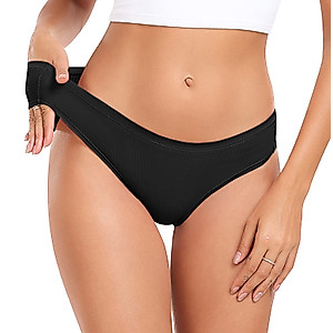 RHYFF Womens Underwear Breathable Mesh Bikini Panties Stay Fresh Ladies Panty Stretches Soft Hipster Briefs Travel Underpants（R7002-Black-XL）
