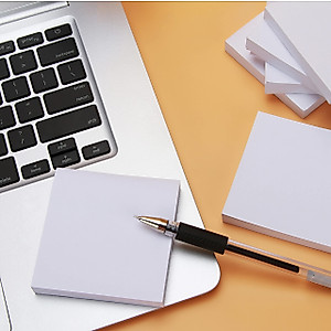 White Sticky Notes 6 Pads 3 X 3 Inch 100 Sheets/Pad Self-Stick Notes Pads 600 Sheets Total