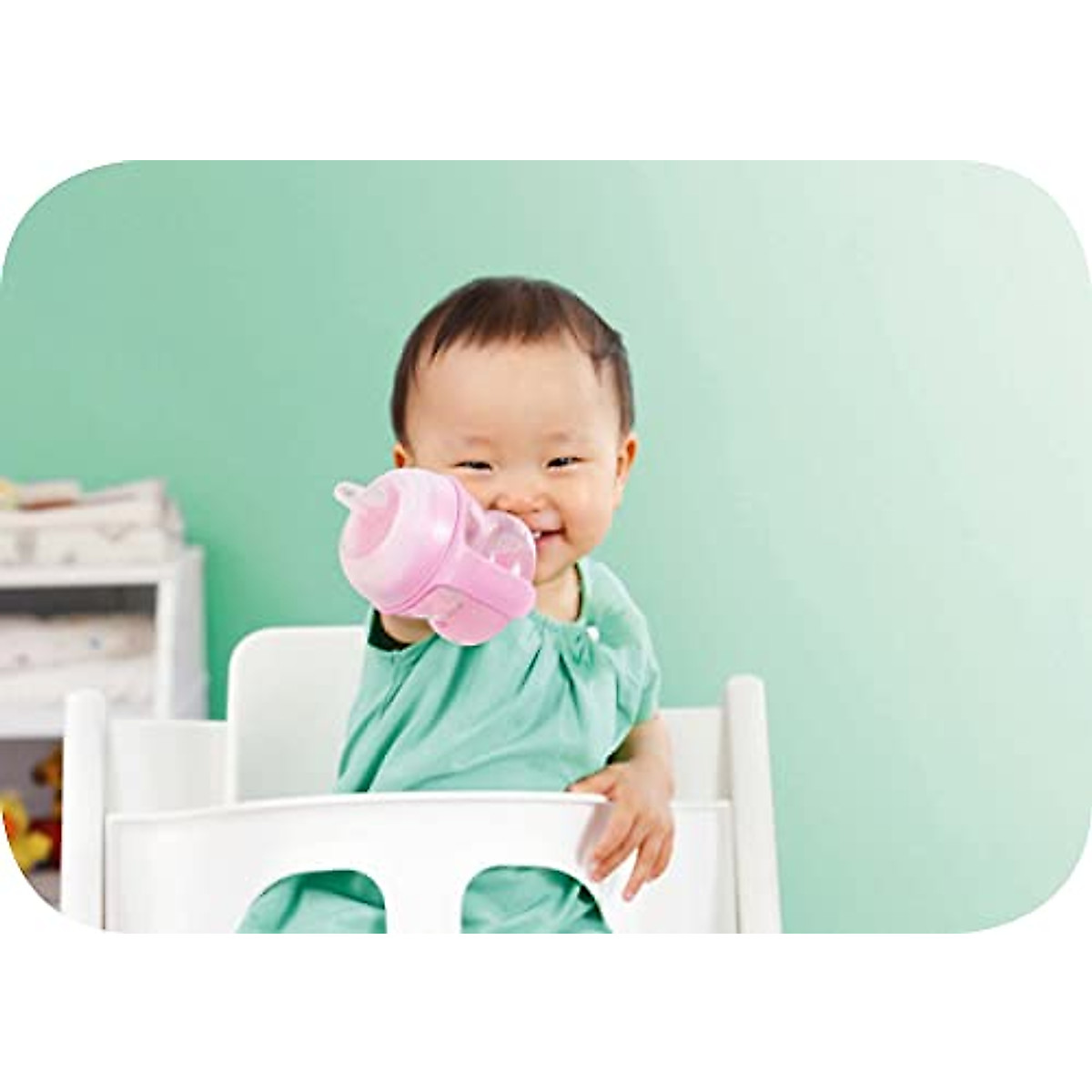 MAM Starter Cup (1 Count), MAM Sippy Cup, Drinking Cup with Extra-Soft Spill-Free Spout and Non-Slip Handles, for Boys 4+ Months, Five Ounces, Blue