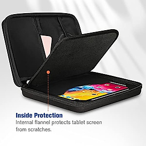 SITHON Portfolio Sleeve Case for 12.9 Inch iPad Pro 6th/5th/4th/3rd (2022-2018), Microsoft Surface Pro, Shock Absorption Hard Shell Tablet Carrying Bag with Electronics Organizer, Black