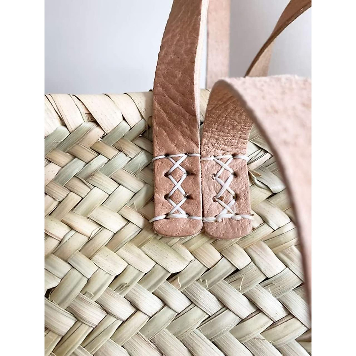Storekech Straw Bag Handmade with Double Handle French Market Basket, Straw Basket, Grocery Market Bag, Moroccan Straw Bag, Bridesmaid Gift, Beach Straw Bag, Woven Bag, Summer Straw Bag, Beige