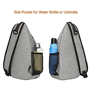 MOSISO Sling Backpack, Multipurpose Crossbody Shoulder Bag Travel Hiking Daypack, Gray, Medium