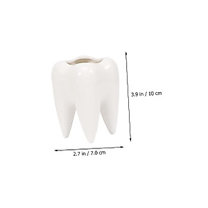 ARTIBETTER 3 Pcs Ceramic Flower Pot Succulent Pot Mini Pots for Plants Plant Pot Teeth Pencil Holder Modern Style Teeth Pot Ceramic Flower Holder Household Flower Pot at Home Planter Cactus