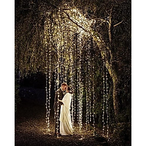Fairy Lights Battery Operated, Firecracker String Lights Waterproof Silver Wire 5 Feet 60 Led Cluster Starry Lights for DIY Wreath Home Wedding Party Bedroom Mason Jar Holiday Christmas, Pure White