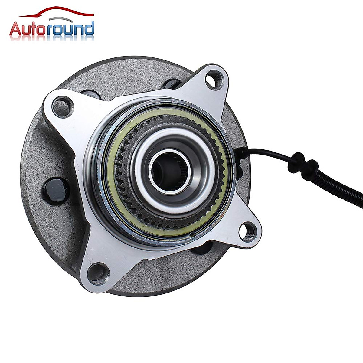 Autoround 515046 [2-Pack, 4x4] Front Wheel Hub and Bearing Assembly Compatible with 2004 2005 Ford F-150 4WD, Both Driver Passenger Side, 6 Lug w/ABS