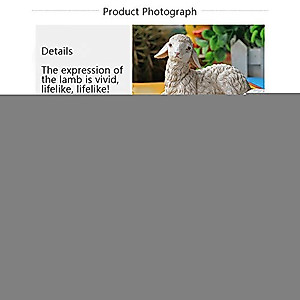 PHNAM Miniature Statue Sheep Resin Statue 2Pcs Outdoor Lawn Decoration Gardening Doll House Bonsai Potted Decorative Animal Statue