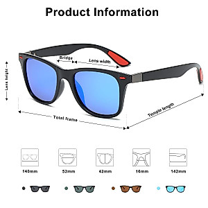 SOJOS Polarized Sports TR90 Sunglasses for Running Cycling Fishing Golf Driving SJ2101 with Matte Blue Frame/Blue Mirrored Lens