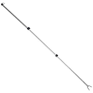 Yardwe Closet Pole with Utility Hook 50.4 Long Reach Stick Retractable Reach Stick Closet Pole Telescoping Long Pole for Clothes, Shutters, Closet, Curtain, Shelf, Ceiling, Silver