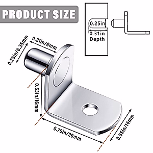 1/4 Inch Shelf Support Peg，Support Cabinet Shelf Pins，Shelf Bracket Pegs with Hole，L-Shaped Furniture Replacement Peg for Cabinets,Shelves,Wodrob