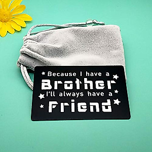 Brother Gifts Card Metal Wallet Insert Card Family Jewelry Gift Brother Gift From Sister Engraved Wallet Card Insert Gift for Little Big Brother Men Wedding Graduation Birthday Gift