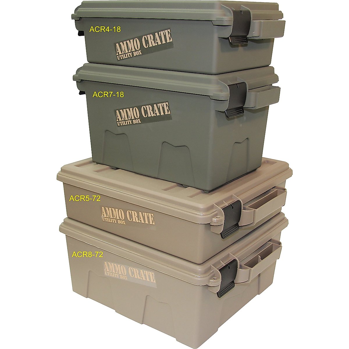 MTM ACR4-18 Ammo Crate Utility Box-Carry up to 65lbs of gear-Stackable design, double padlock for security - Water-resistant O-ring seal - Army Green