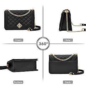 PS PETITE SIMONE Crossbody Bags for Women Trendy Quilted Bag Shoulder with Chain Small Handbag Evening Bag Satchel Purses