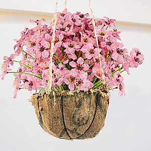 iYoucase Artificial Flowers Outdoor UV Resistant Fake Flowers 5 Bundles No Fade Faux Plastic Plants for Garden Porch Window Box Home Decoration(Pink)