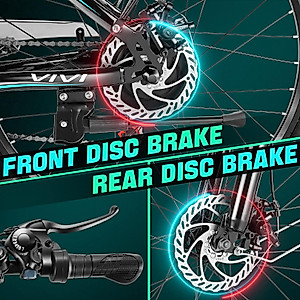 Vivi Electric Bike 500W, 26" Ebike for Adults Electric Bicycle Step Through with Removable 36V 288Wh Lithium Battery, 20MPH Commuter Ebike, Up to 50 Miles, Cruise Control, Professional 7 Speed