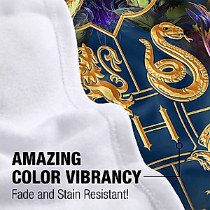 Harry Potter Lightweight Baby Blanket, 30"X40", Hogwarts Multi-Colored Floral Crest Unisex for Infants Girls & Boys