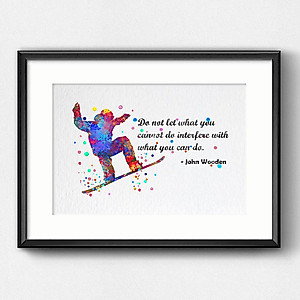 Dignovel Studios 13X19 Unframed Snowboard Sports Do Not Let What You Cannot Do Interfere Quotes Watercolor Art Print Inspirational Wall Art Housewarming Office Home Decor DN557