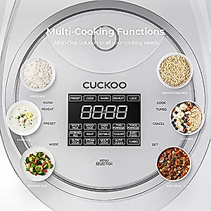 CUCKOO CR-1020F | 10-Cup (Uncooked) Micom Rice Cooker | 16 Menu Options: White Rice, Brown Rice & More, Nonstick Inner Pot, Designed in Korea | White