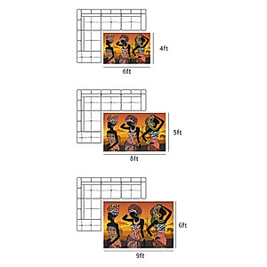 Bohemia African Women Outdoor Rugs for 4'x6' Patios Clearance, RV Camping Mat Rug Portable Outside Rug Indoor Outdoor Area Rug Mat for Beach Deck Pool Native American Indian Ethnic Tribal Boho