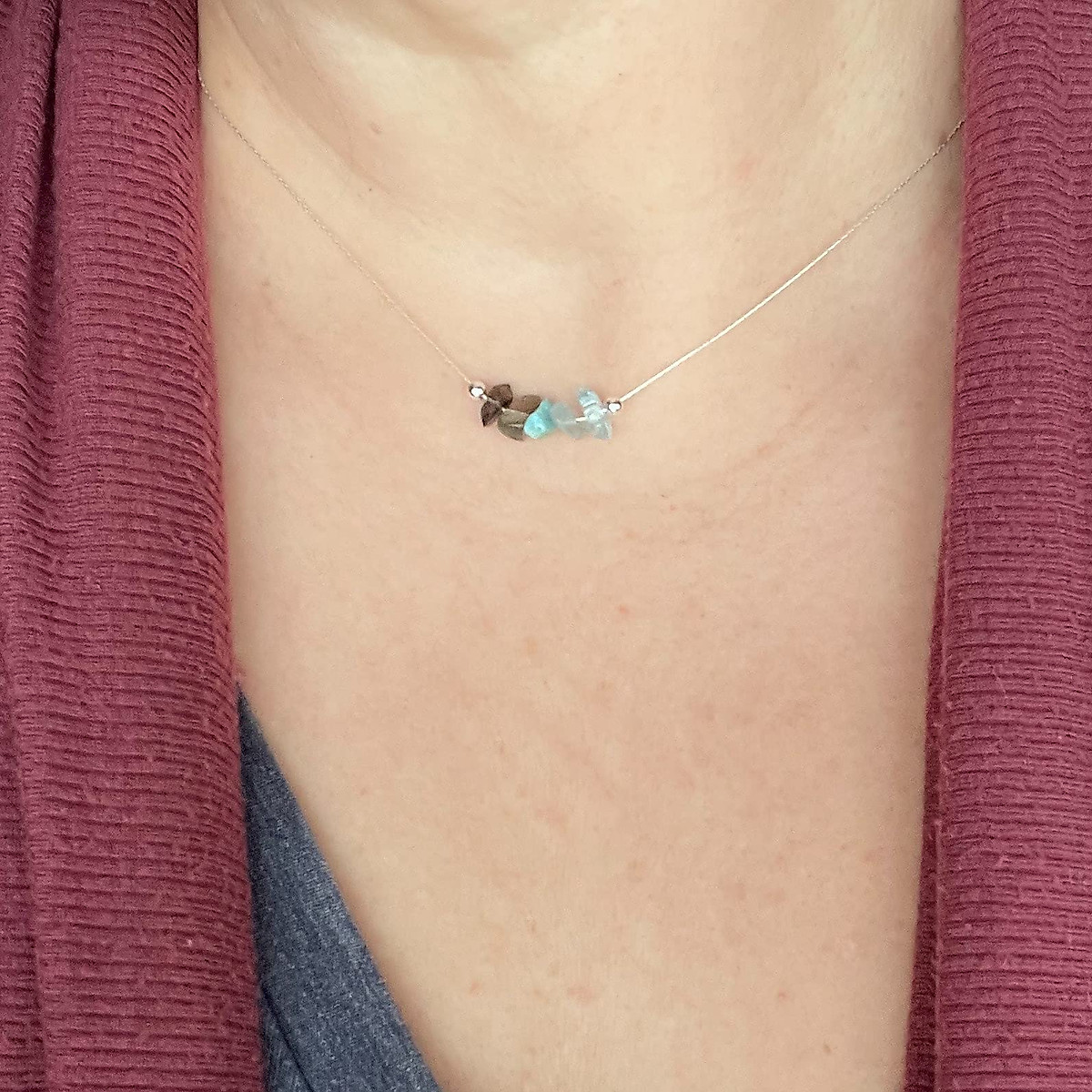 Silver Pisces Necklace Raw Crystals Zodiac Necklace for Women, Natural Stone Zodiac Sign Choker Astrology Jewelry Healing Crystals Horoscope Gifts